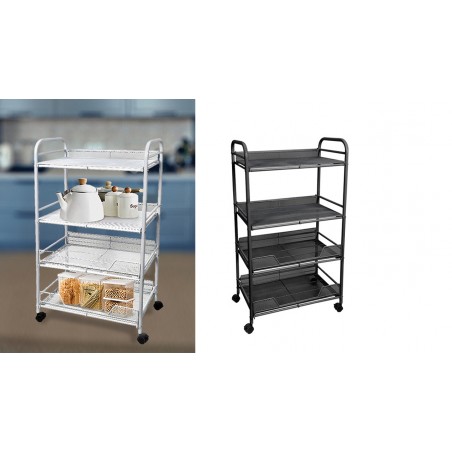 UTILITY METAL MESH SHELF ROLLING RACK - - Kitchen and living room organizer