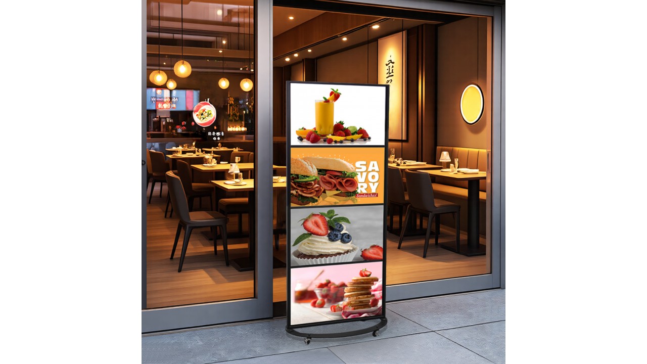 Rolling Floor Poster Display Stand - RPF029